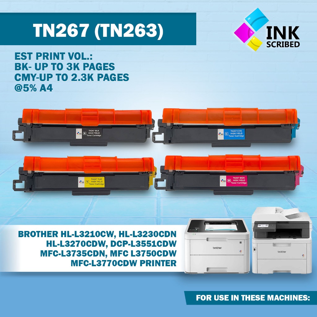 INKSCRIBED TN267 TN-267 Compatible Toner Cartridge for Brother HL ...