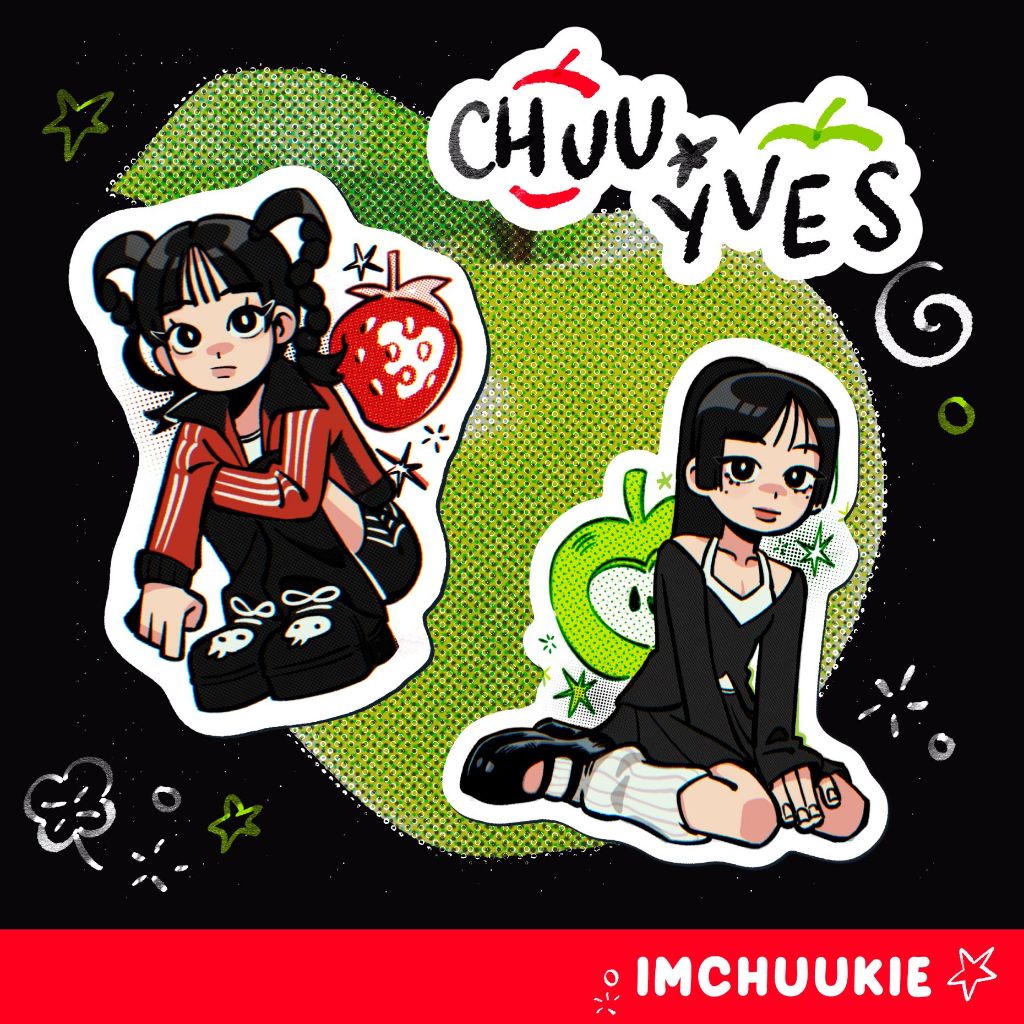 Chuu & Yves Chuuves from LOONA Matte Stickers | imChuukie | Shopee ...