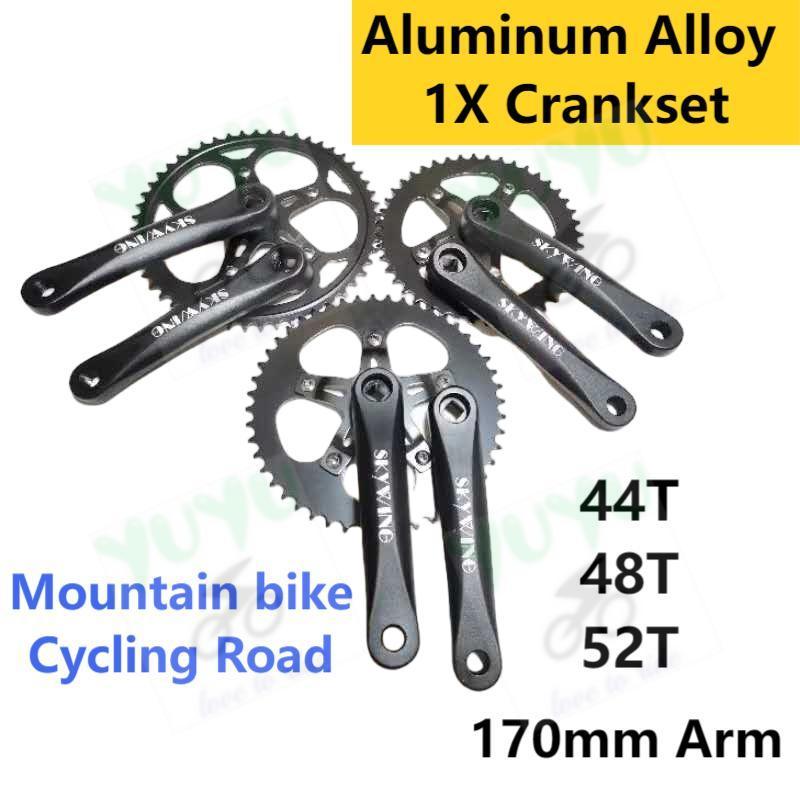 Aluminum Bicycle Single Speed Crankset For Fixie 44T 48T 52T Square ...