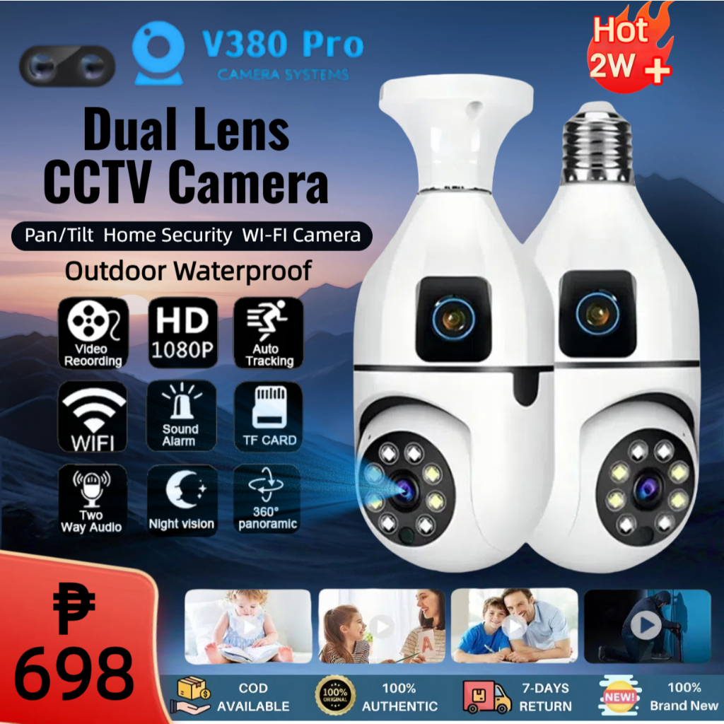 BUY 1 TAKE 1 V380 Pro CCTV Bulb Camera Auto Tracking 5K Night Vision ...