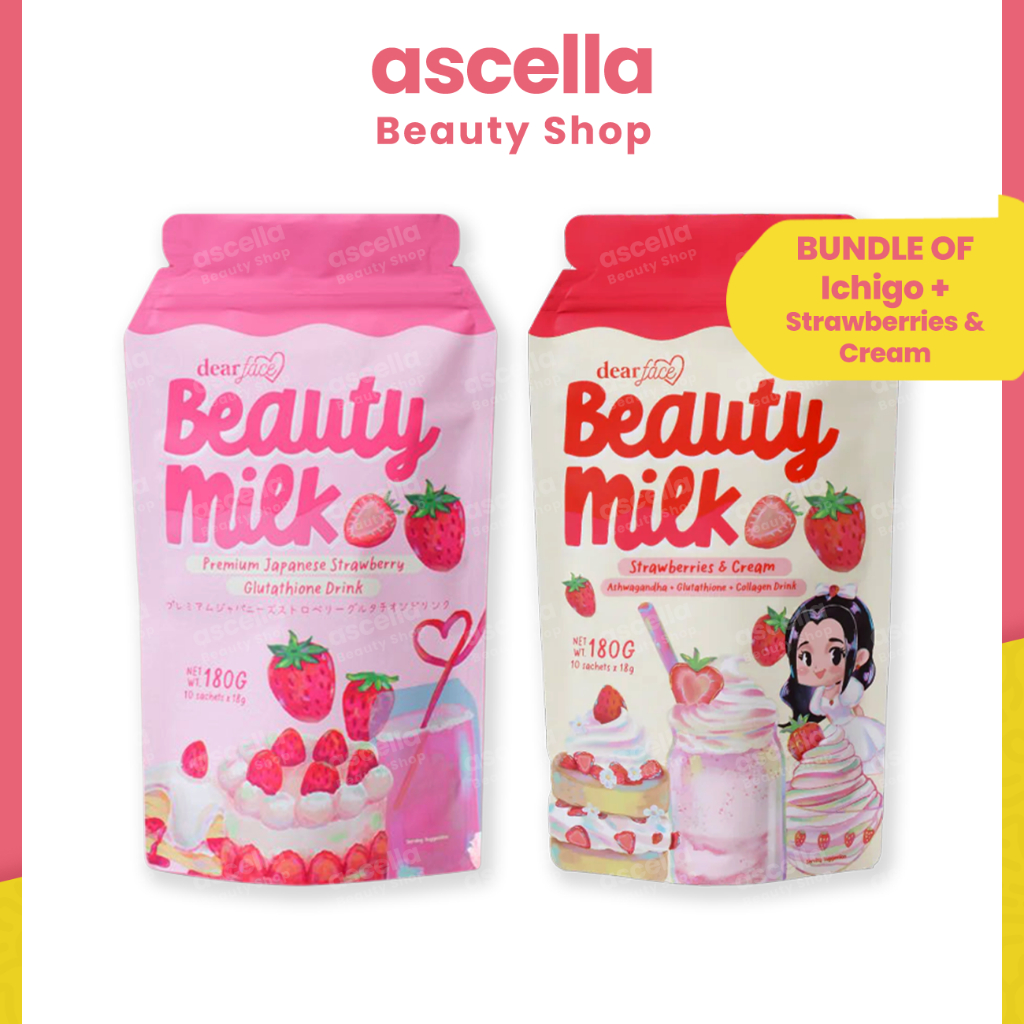 DEAR FACE Beauty Milk Ichigo Duo (Strawberry + Strawberries and Cream ...