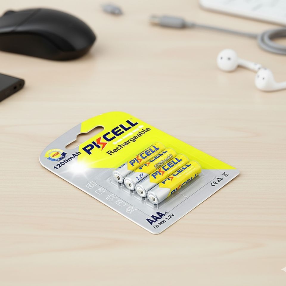 PKCELL AAA Rechargeable Battery (4-Pack) | 1200mAh High-Capacity 1.2V ...