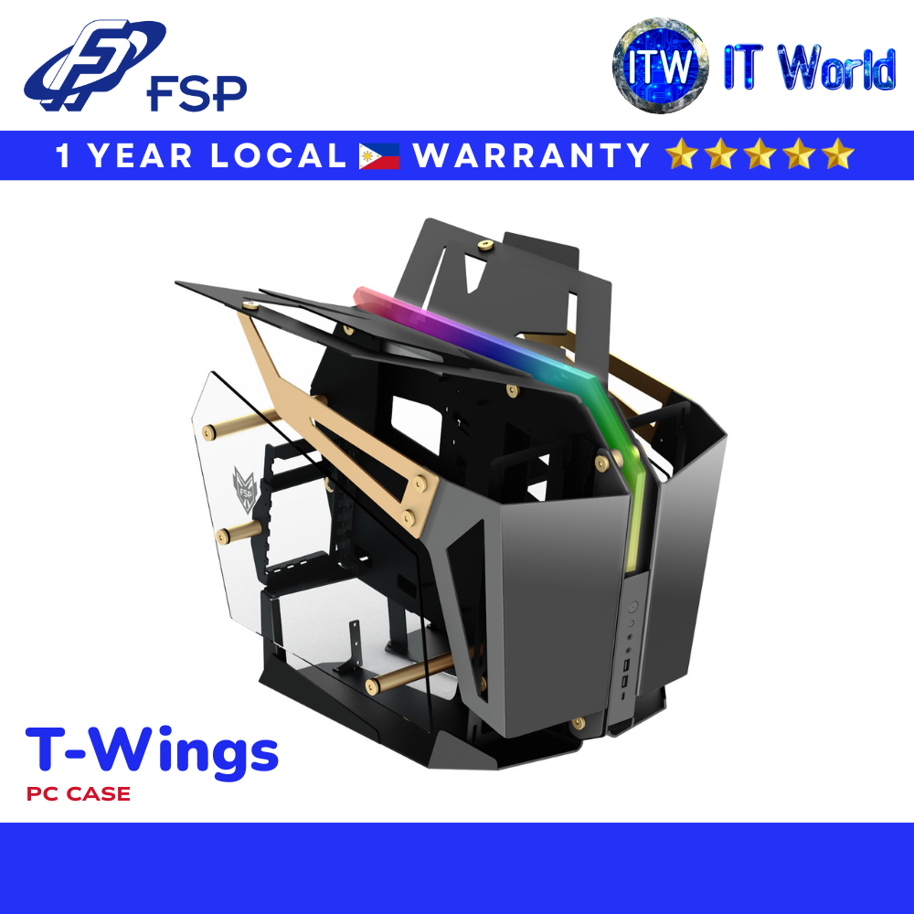 FSP T- Wings Open Frame Gaming PC Case E-ATX/ATX/Micro ATX/ITX / Dual ...