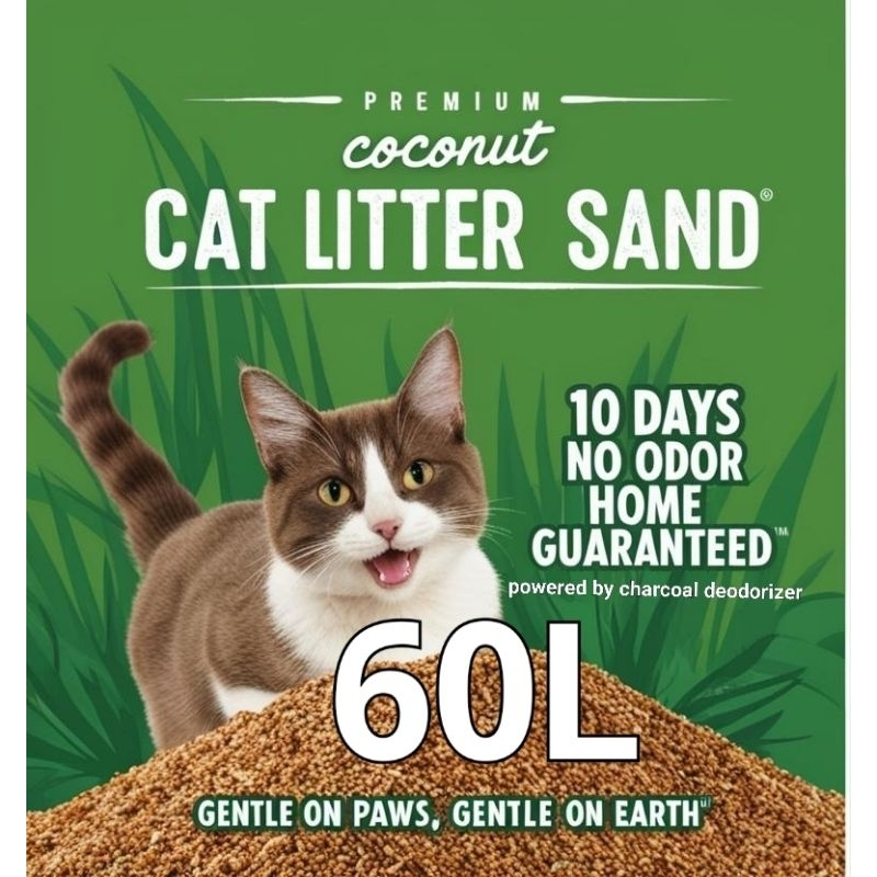 1 Sack 60Liters Natural Wood Cat Litter Sand Plant Based Food Plant ...