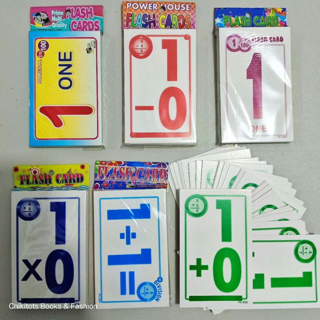 FLASH CARDS ARITHMETIC MEDIUM 50pcs/pack FRONT & BACK PRINT - WS PRICE ...