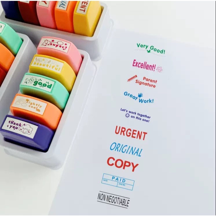 5 pcs photosensitive stamps with interesting comments and English ...