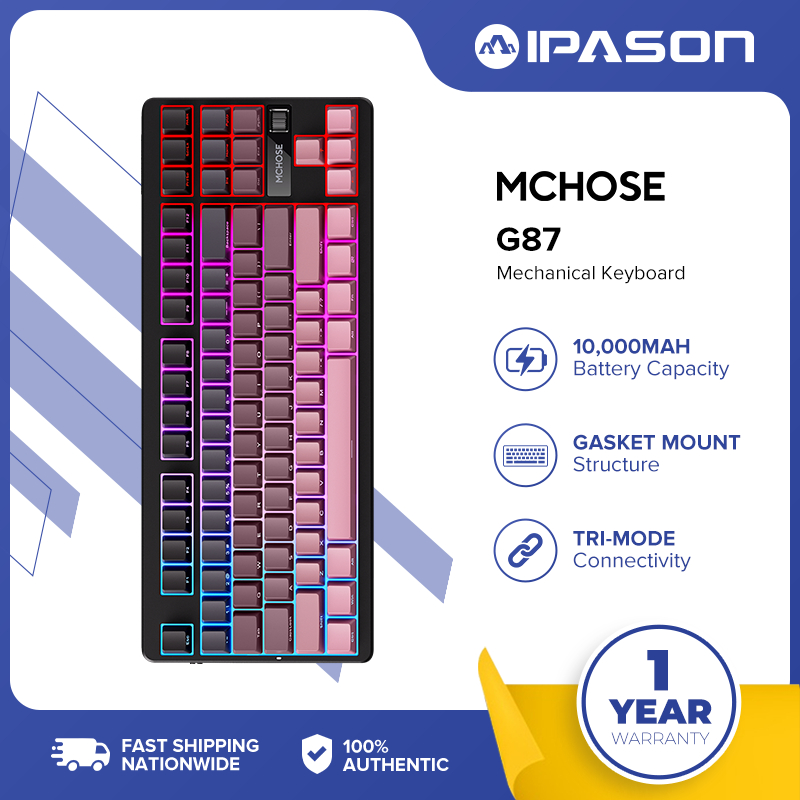 IPASON MCHOSE G87 Mechanical Keyboard RGB Gaming Keyboard Wireless Tri ...