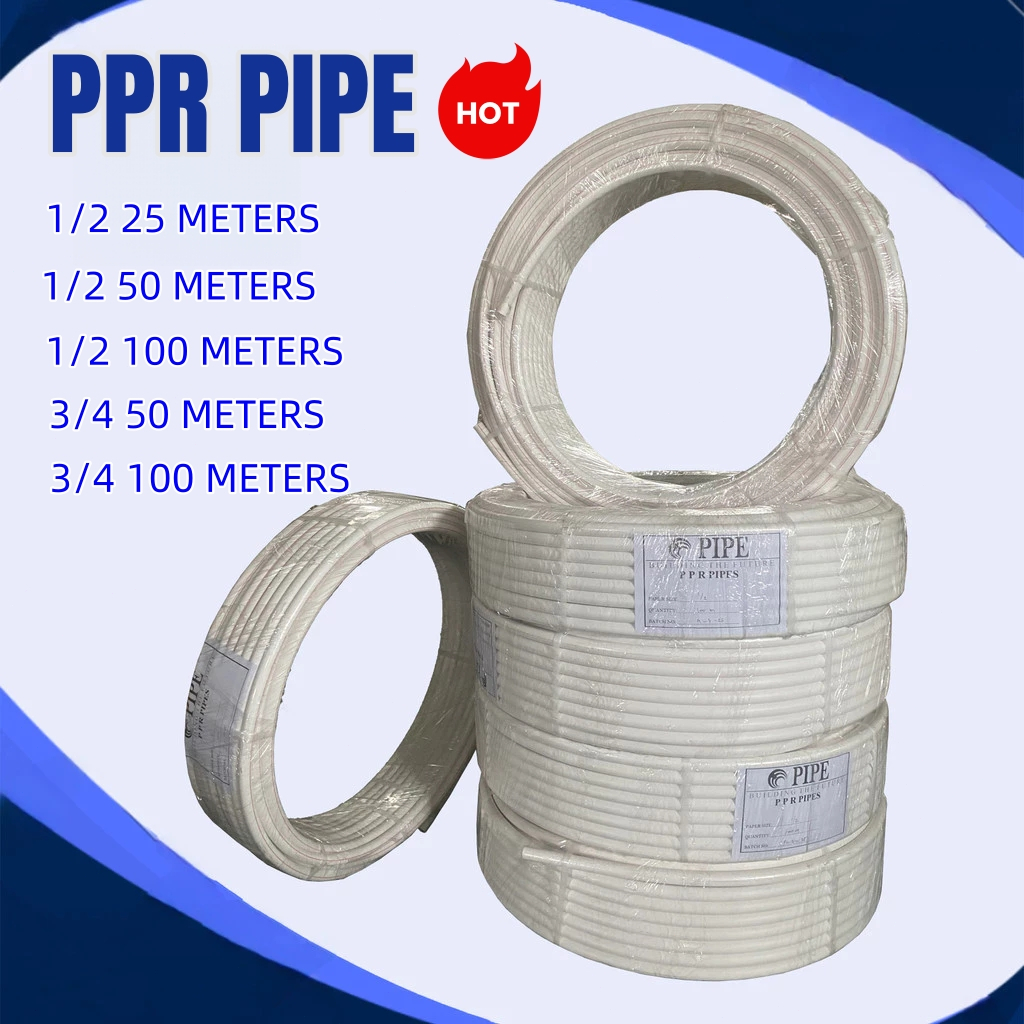 PPR PIPE 100M/50M/25 metersWhite Hose water pipe per roll 1/2 3/4 pn20 ...
