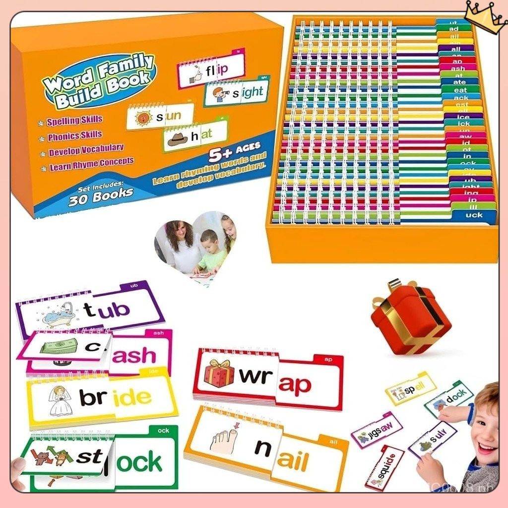 30 Read and Rhyme Flip Books,Word Family Flip Books,ABC Vocabulary ...