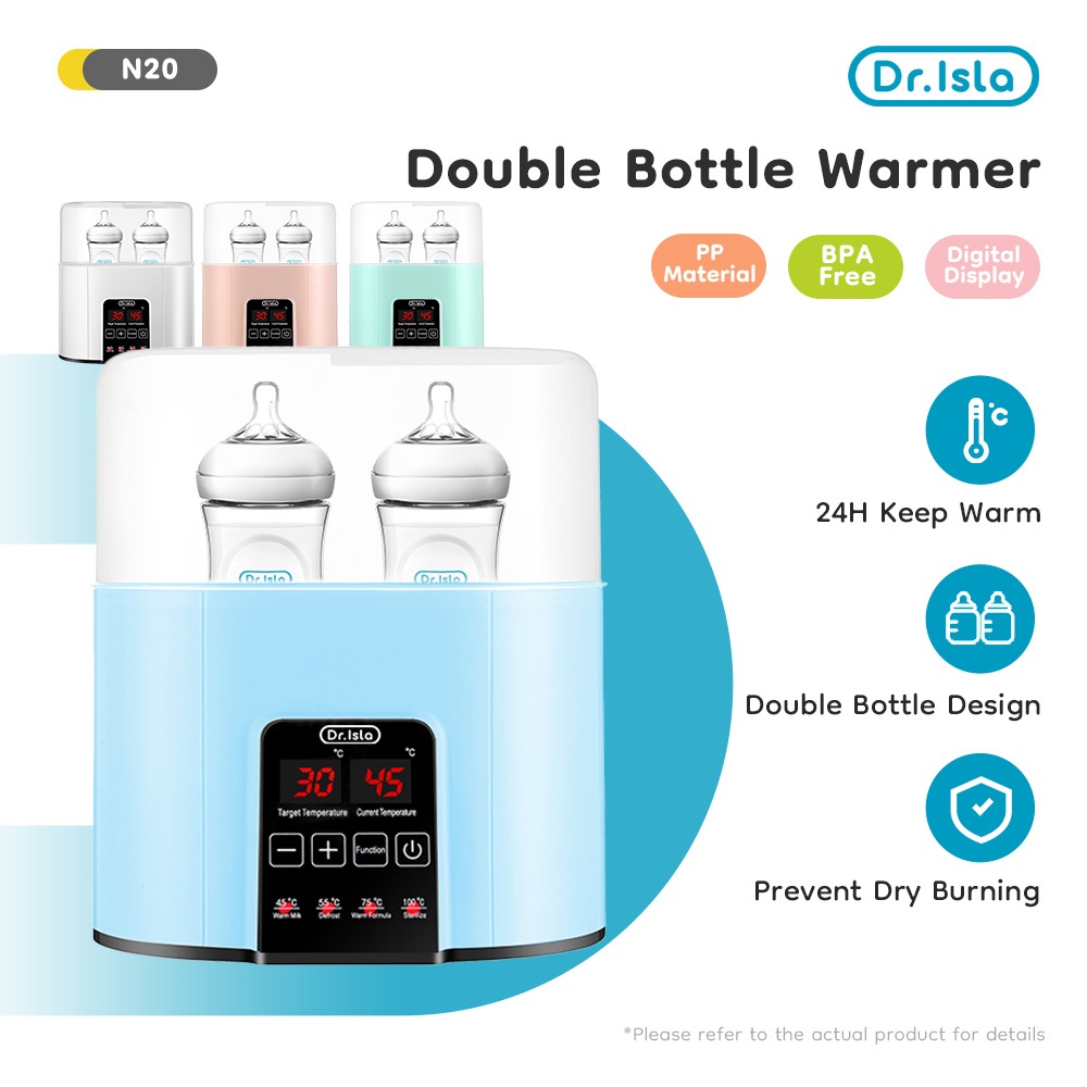 Dr.isla Bottle Warmer 220ml LCD Display BPA-Free Bottle Sterilizer with Steaming and Boiling N20 ...