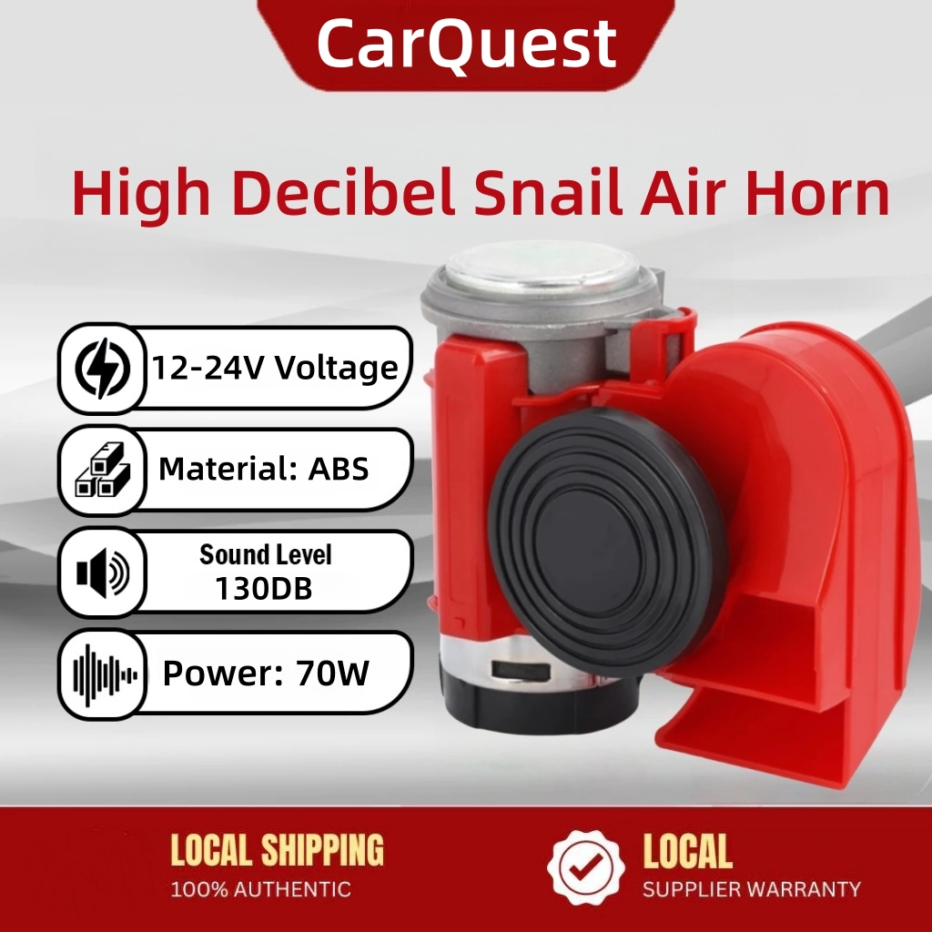 12V 24V Compact Horn Dual Tones Air Snail Horn 130DB Super Loudly Air ...