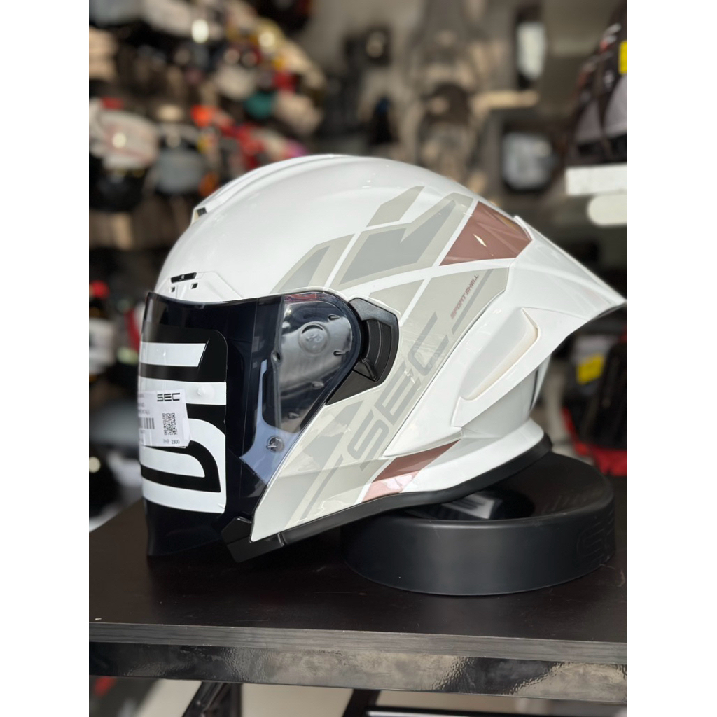 SEC Half face Helmet with Clear lens and Spoiler | Shopee Philippines