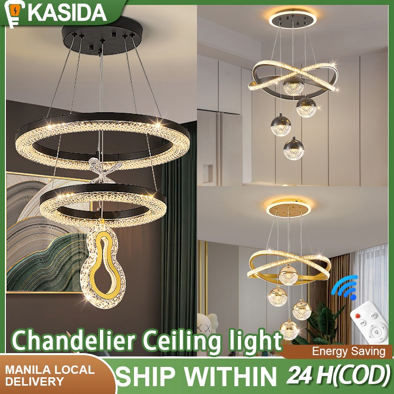 KASIDA Chandelier Ceiling Light Modern LED 3colors Luxury Pendant Lamp Ceiling lamp For Living ...