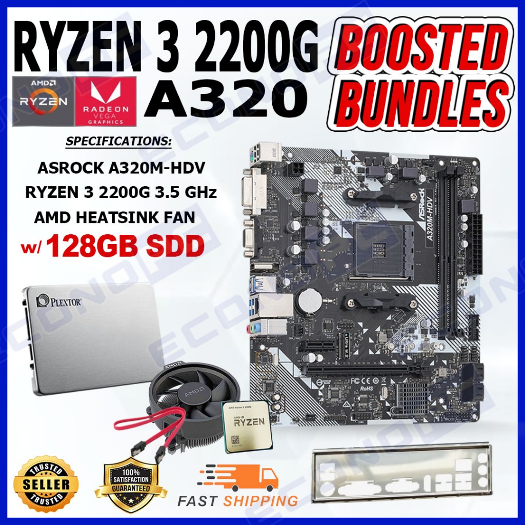 RYZEN 3 2200G BUNDLE WITH 128GB SSD+8GB MEMORY / 100% FULLY TEST AND NO ...