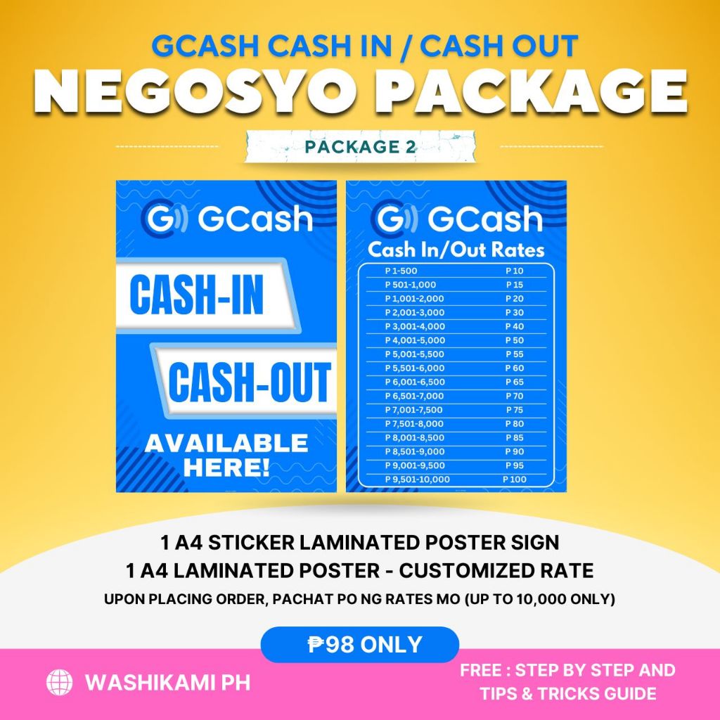 GCash Cash-in Cash-out Rates Signage & Poster | Shopee Philippines