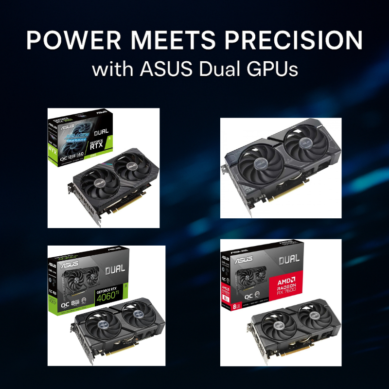 ASUS Dual RTX 3060/4060/4060Ti EVO OC & RX 7600 OC Graphics Card ...