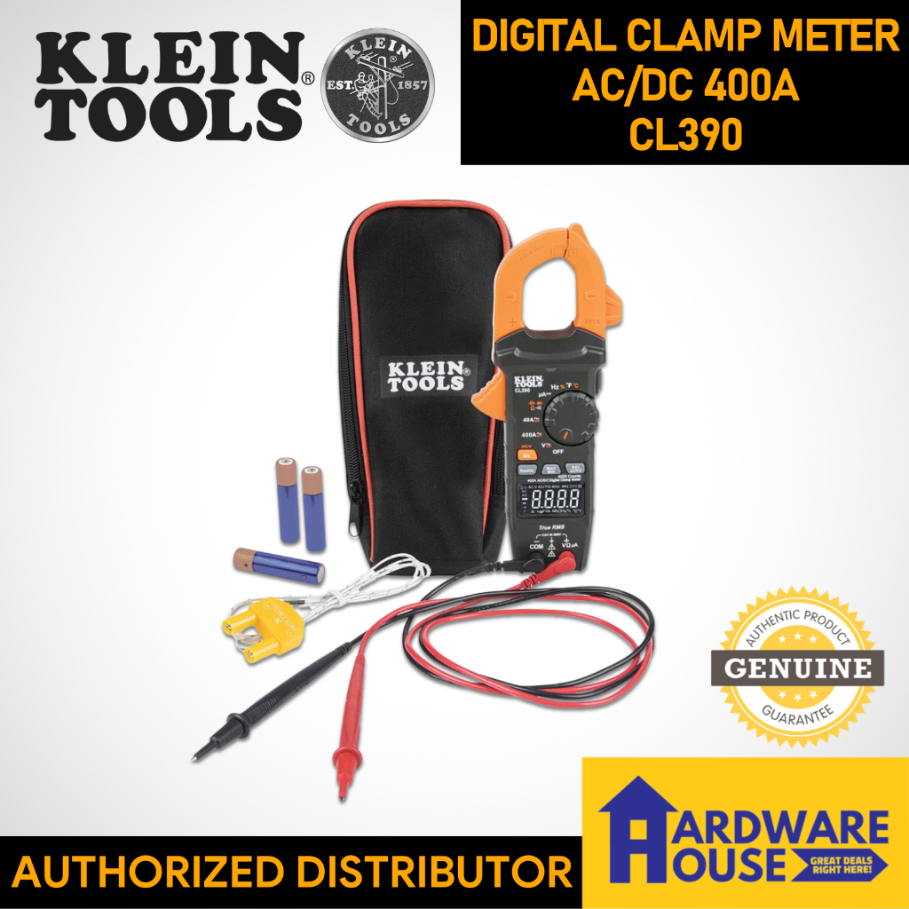 ORIGINAL KLEIN TOOLS Digital Clamp Meter AC/DC 400A CL390 | Shopee ...