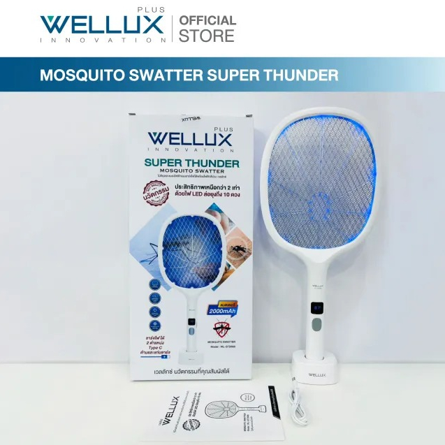 WELLUX Electric Mosquito/Insect Zapper Racket for Indoor & Outdoor ...