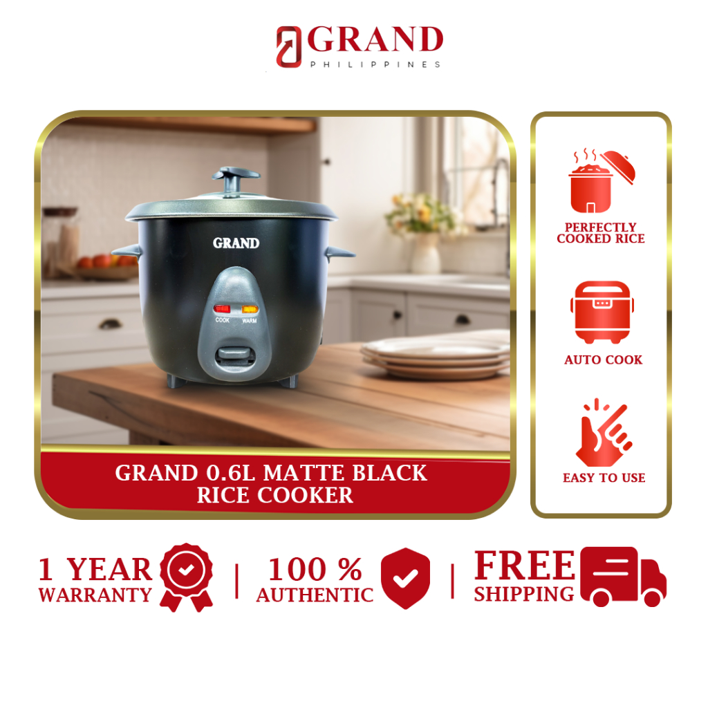 Grand 0.6L Matte Black Rice Cooker RC-06 | Shopee Philippines