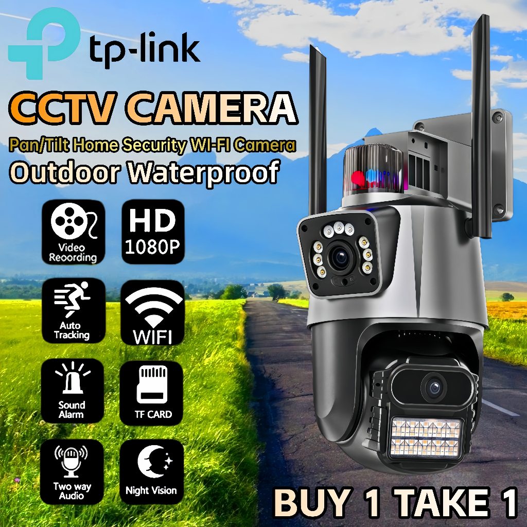 Tapo CCTV Camera Outdoor Waterproof 2K Dual Lens WIFI Wireless 360 ...