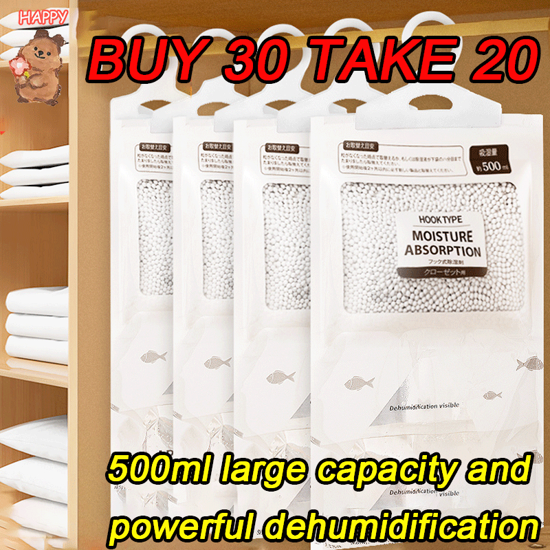 50pcs Hanging Moisture Absorbent Bags Anti-Mold Desiccant Packets ...