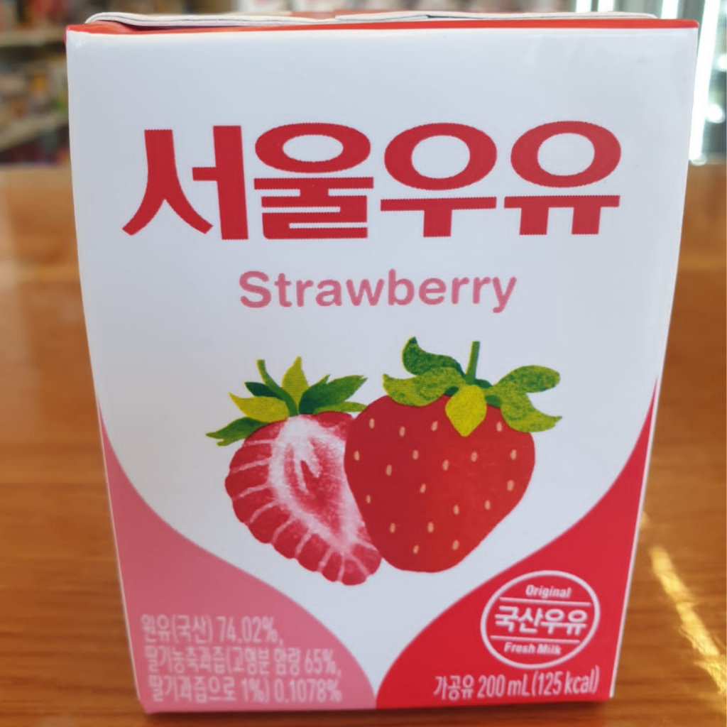 Seoul Fresh Milk Strawberry Flavor 200ml Pack – Authentic Korean ...