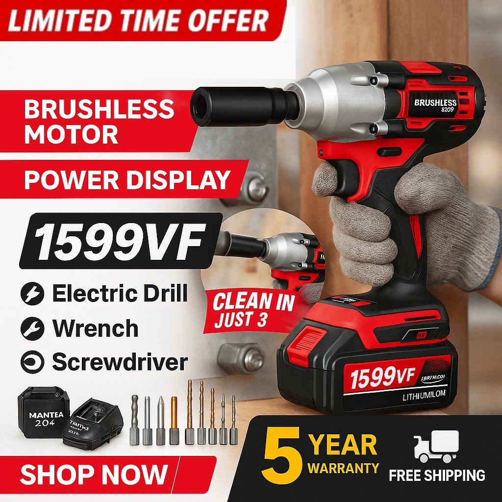 1599VF Electric lmpact Wrench Cordless Brushless Wrench lmpact Driver Ratch Wrench Drill COD ...