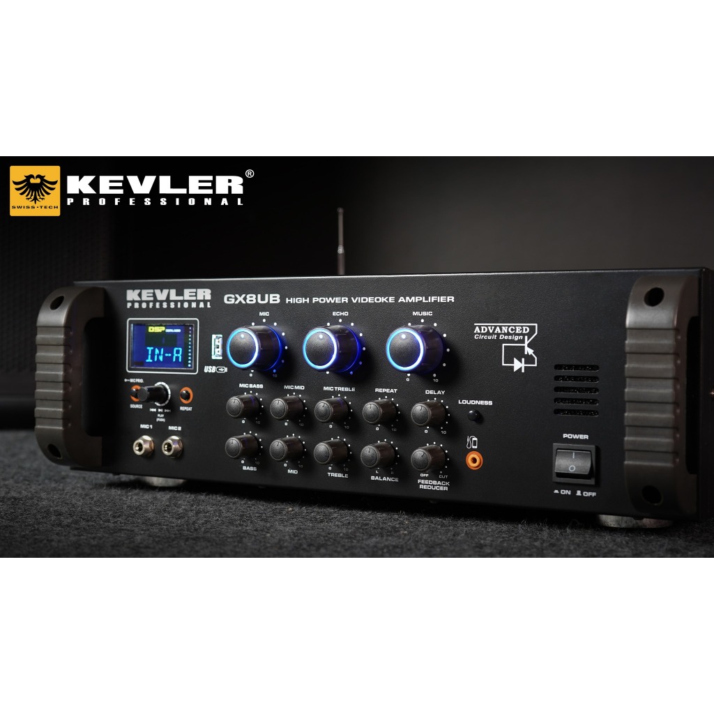 Kevler GX-8UB 900w X 2 with USB FM Radio Bluetooth Integrated Karaoke ...