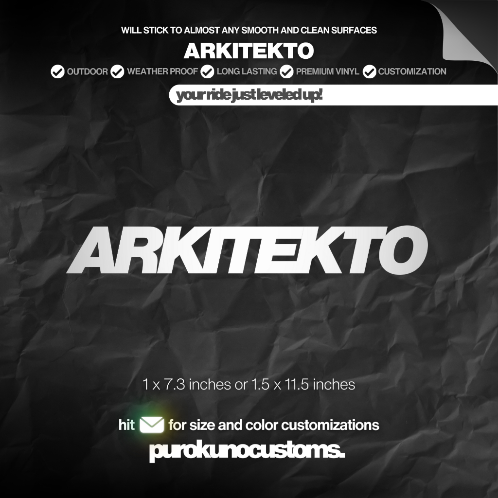 ARKITEKTO Cutout Sticker Decal for Motorcycle, Car, and Bike | PUROKUNO ...
