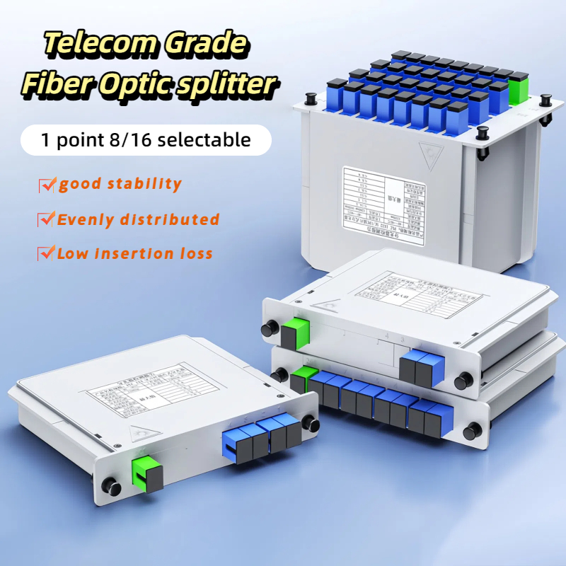 SC/UPC 1 to 8 splitter Fiber Optic Box FTTH 1-8 Splitter box Plug-in ...