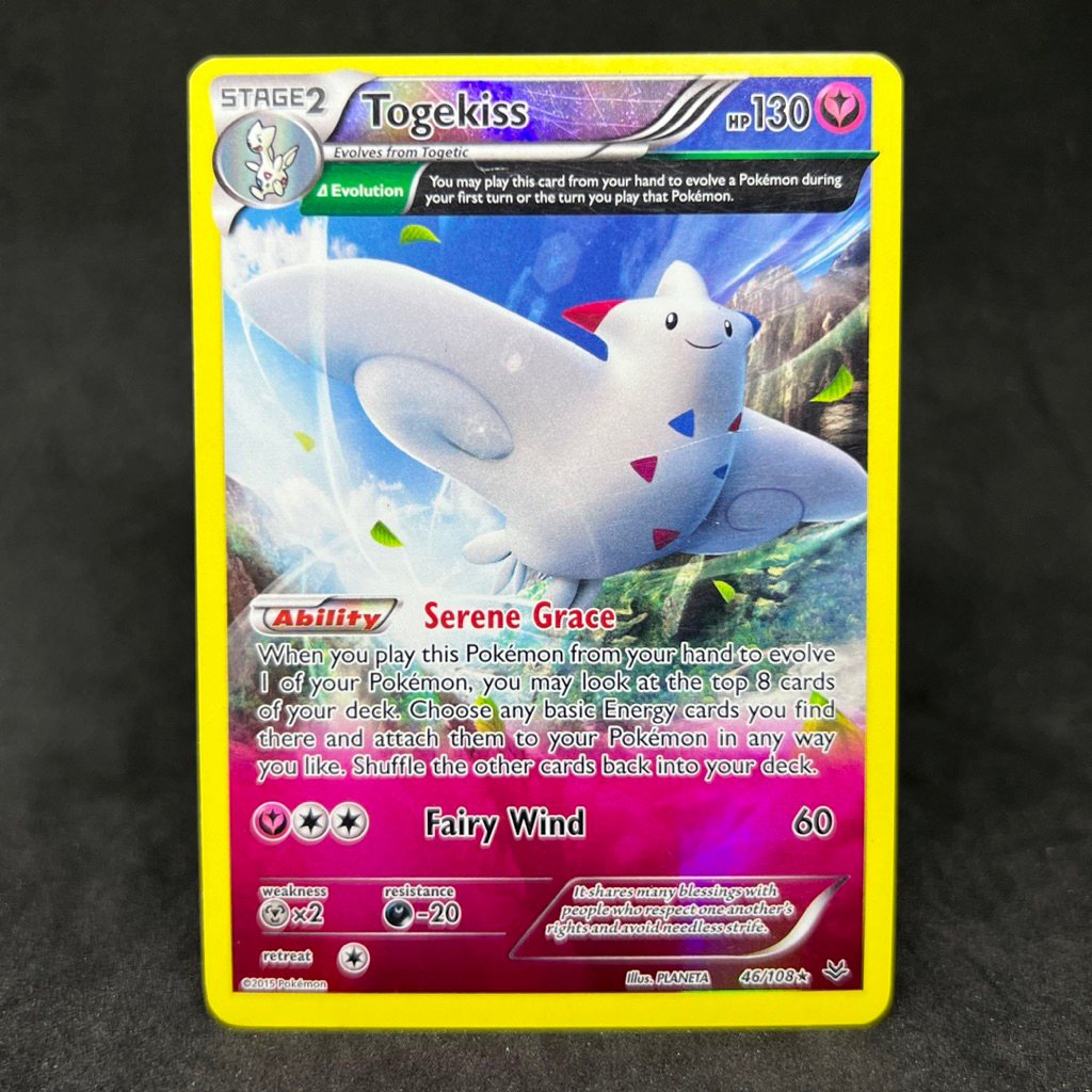 Pokemon TCG Togekiss Half Art Reverse Holo Rare 46/108 2015 XY Roaring Skies Trading Card Game ...