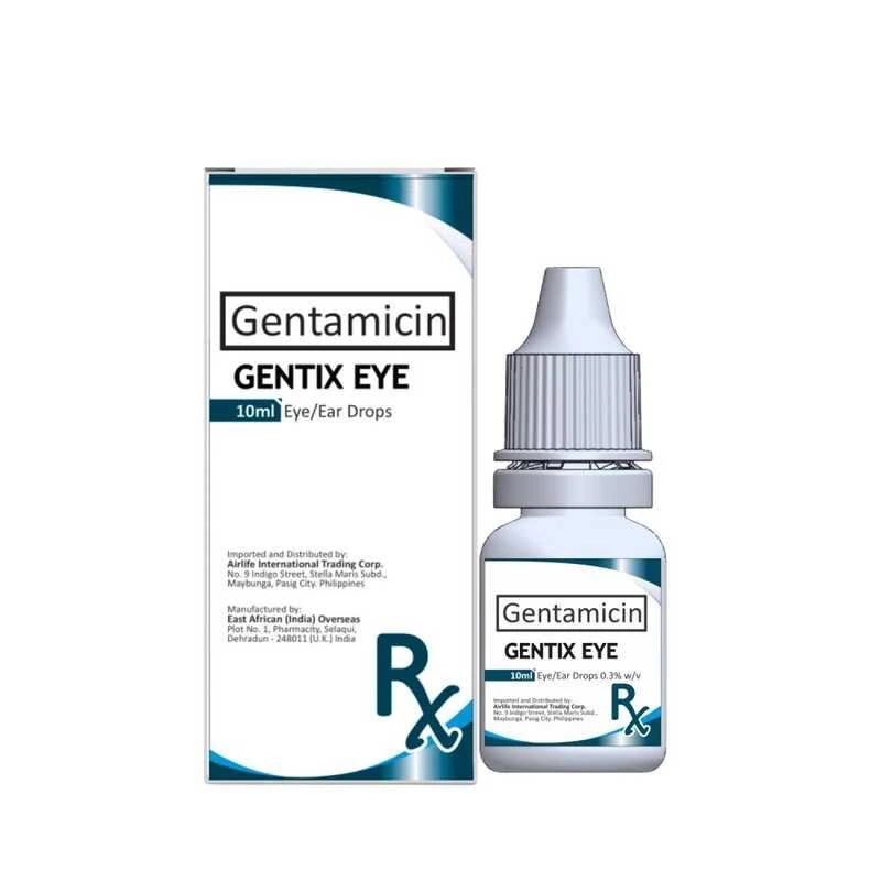 Gentamicin (Gentix Eye) 10Ml Eye/Ear Drops 0.3% W/V (Fda Approved) E86 ...