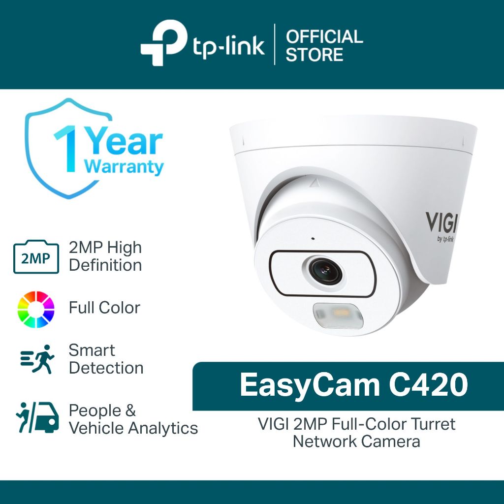 TP-Link | EasyCam C420 VIGI | Full-Color | Turret Network Camera ...