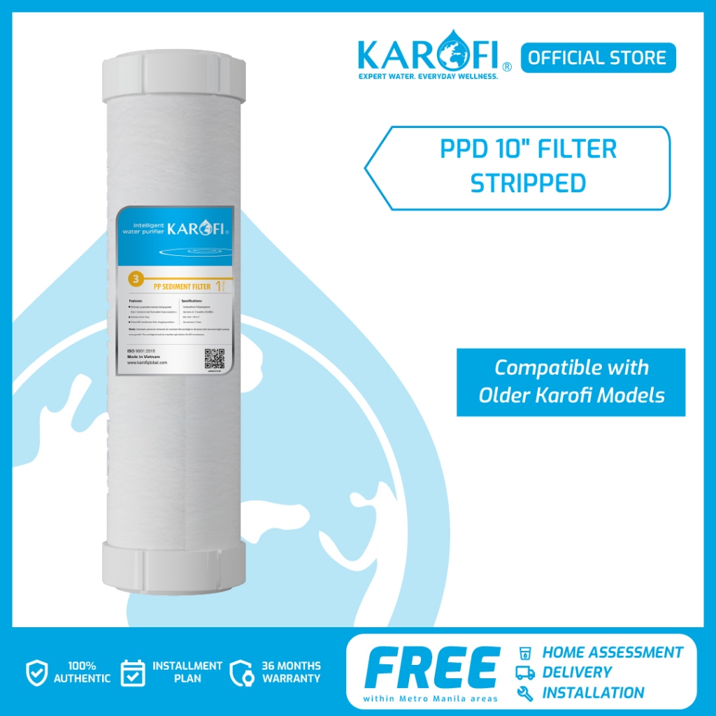 KAROFI PPD 10" Sediment Filter Stripped, 1 Micron, Water Filter ...