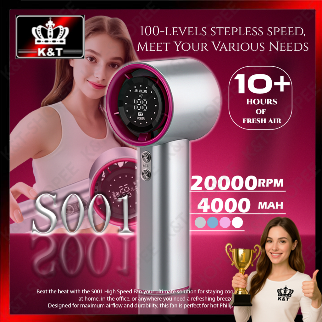 S001 / G2-9 High Speed Turbo Fan 4000mAh Rechargeable Handheld Turbine ...