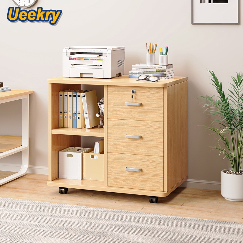 Wooden filing cabinet with pulley Office drawers storage cabinets ...