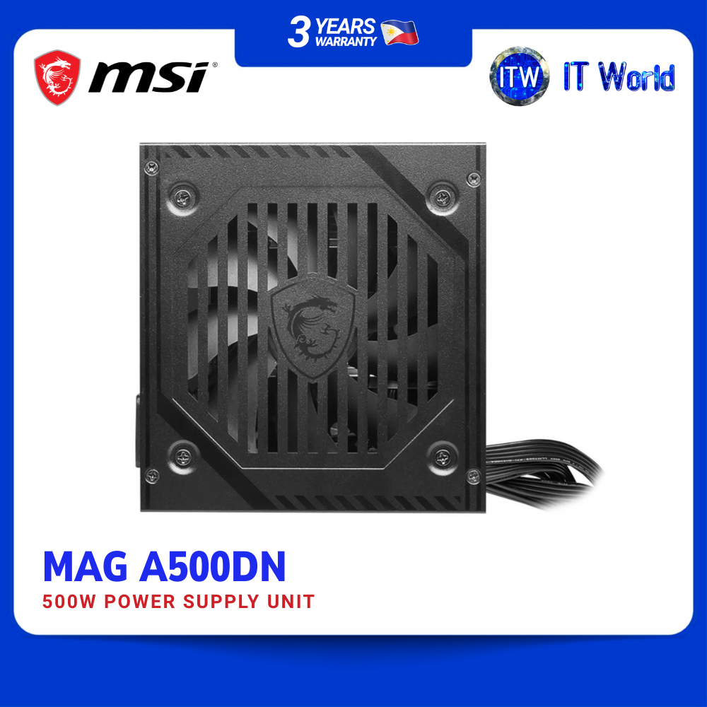 MSI MAG A500DN - 500W 80 PLUS Standard Active PFC ATX Power Supply Unit ...