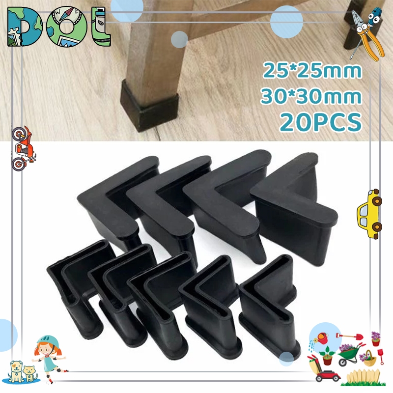 20PCS L Shaped Furniture Angle Pads Anti-Slip Rubber Caps Angle Iron ...