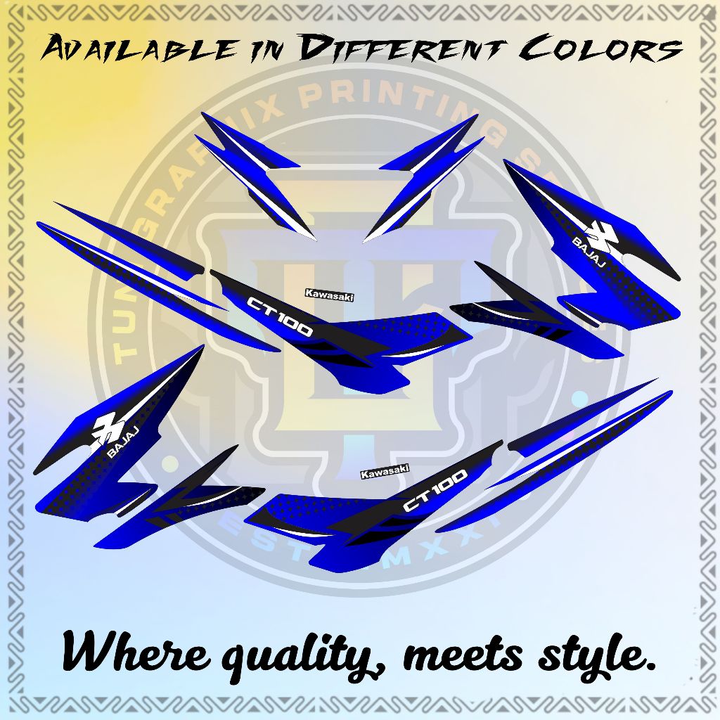 KAWASAKI BAJAJ CT1OO / CT125 NEW PANTRA STRIPPING DECALS STICKER ...