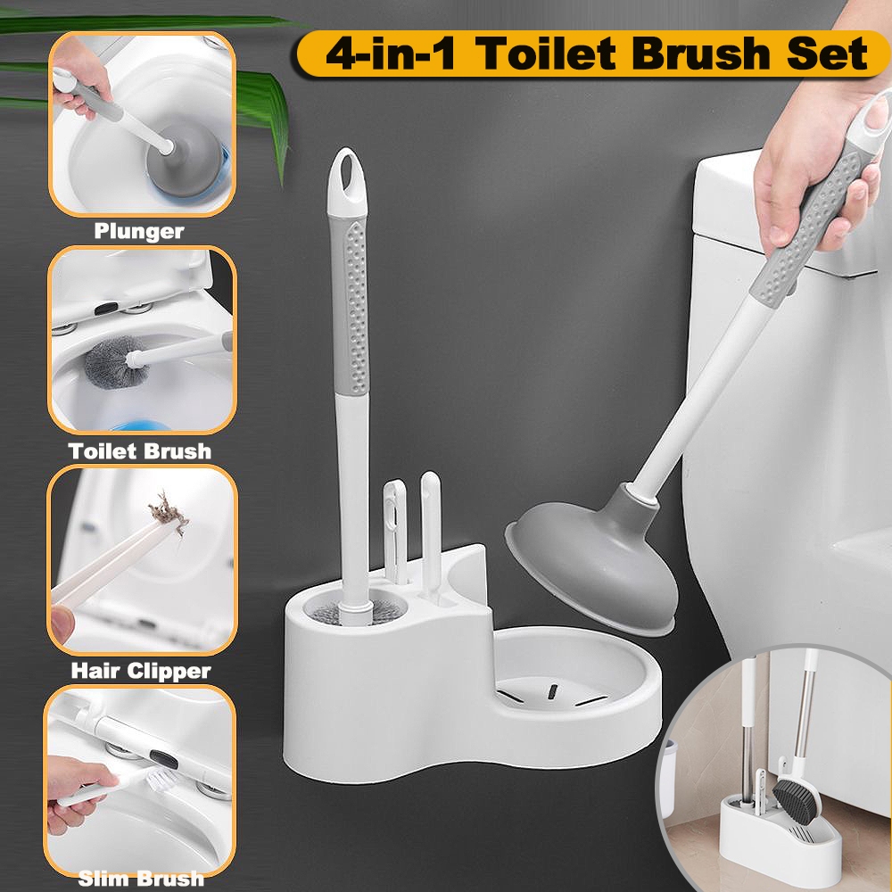 Multifunctional Toilet Brush and Bathroom Brush Cleaner with Hair ...