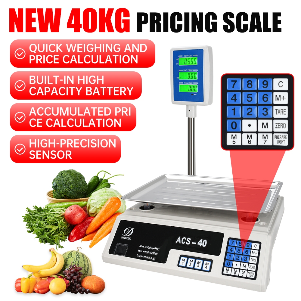 Price computing scale 1kg to 40kg Rechargeable Digital Scale Heavy Duty ...