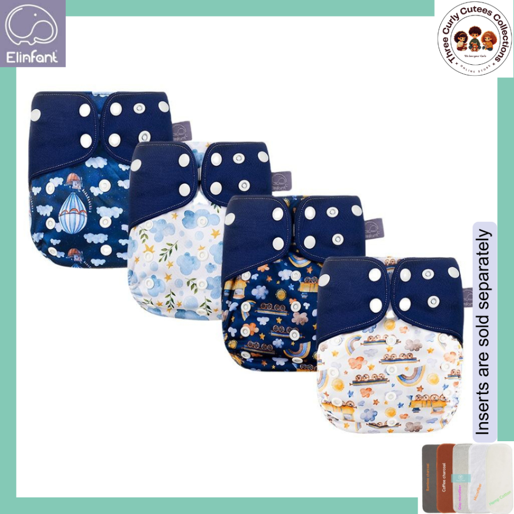 Elinfant Cloth Diaper Adjustable PUL Outer & AWJ Inner Fabric Stretchy ...
