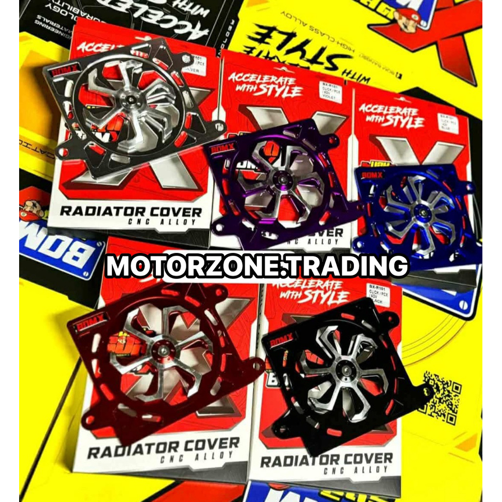 BOMX CNC ALLOY RADIATOR COVER WITH SPINNER CLICK125/150 | Shopee ...