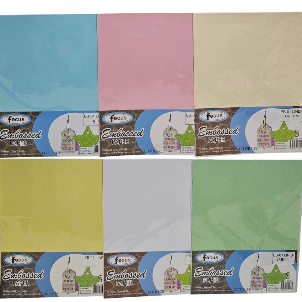 Focus Embossed Paper- Linen Paper 80 Gsm 10 Sheet | Shopee Philippines