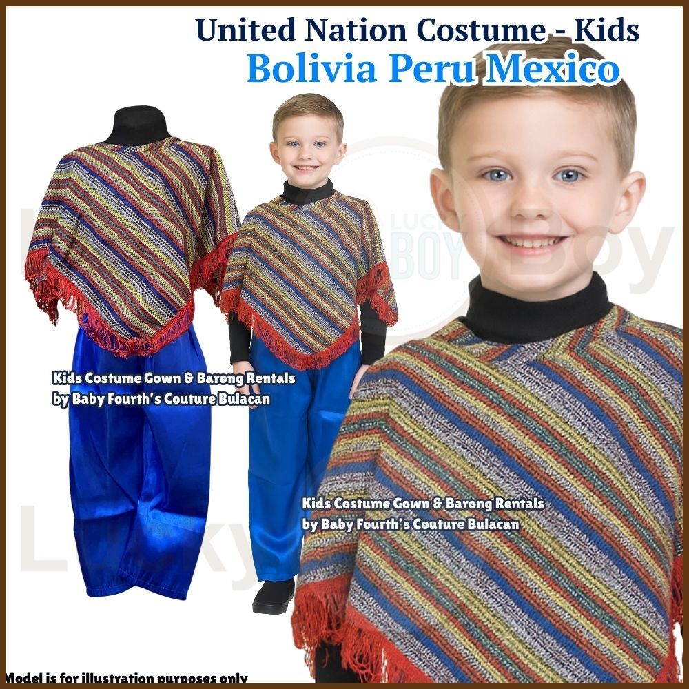 United Nation Bolivia Peru Mexico Mexican Terno Costume For Kids Boy ...