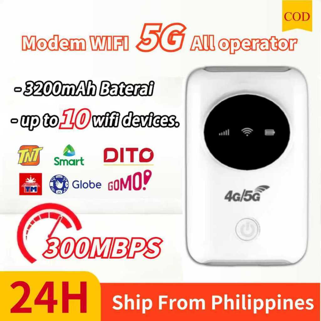 Pocket Wifi Openline All Network 5G LTE 3200mah Portable Wifi with sim ...