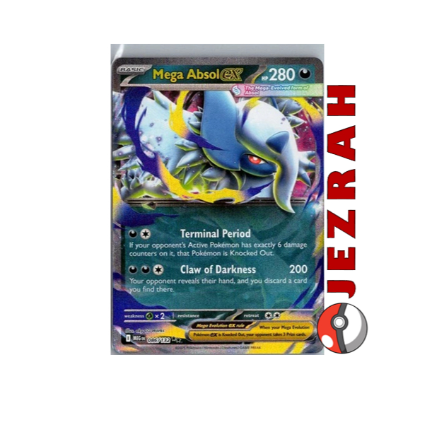 Pokemon TCG Mega Absol ex 086/132 Mega Evolution Base Set Double Rare ...