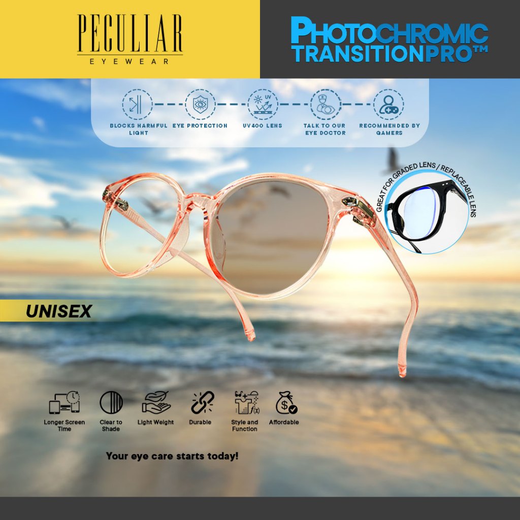Peculiar Andy Round Acetate Anti Rad Photochromic and Anti Radiation ...