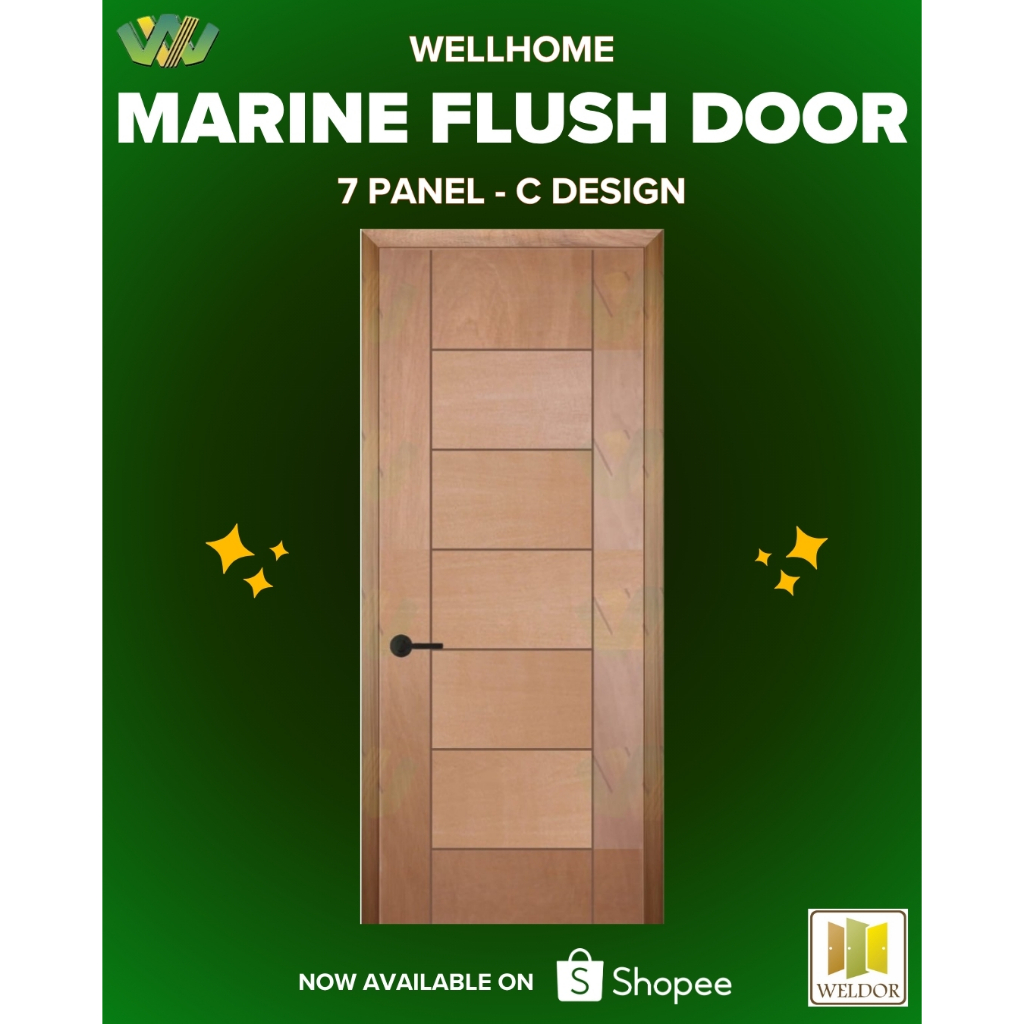 Flush Door - 7 Panel C Design - Hollow Core Door | Shopee Philippines