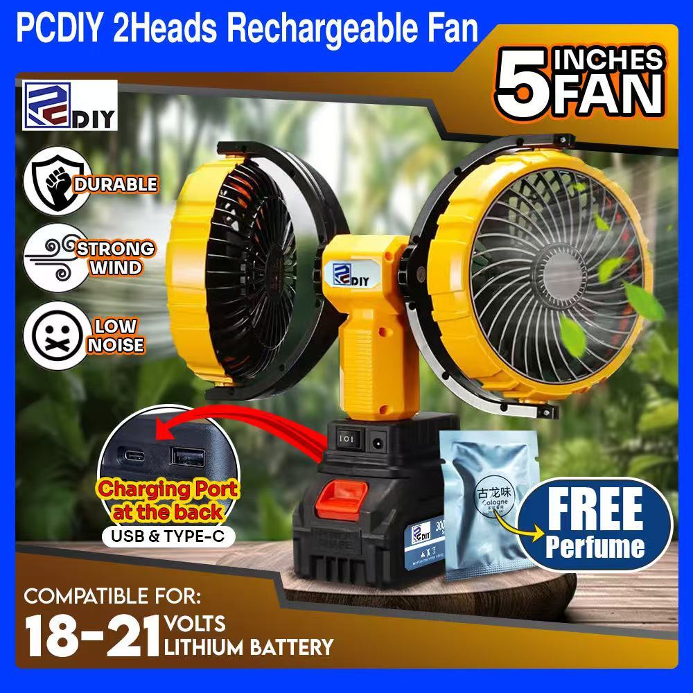 Portable Double Headed Aromatheraphy Lithium Battery Fan Powerbank ...